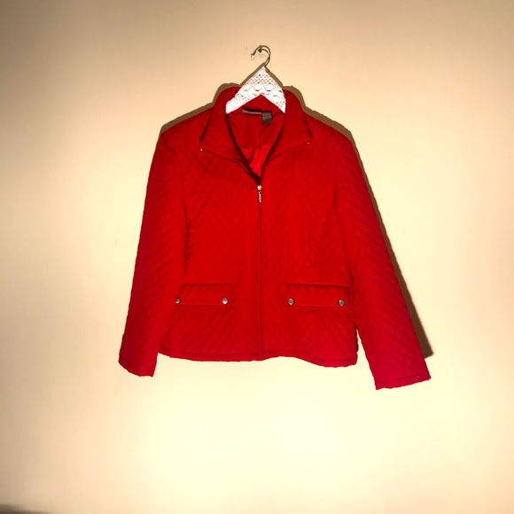 Jane Ashley | Jackets & Coats | Jane Ashley Size L Red Quilted Fitted ...